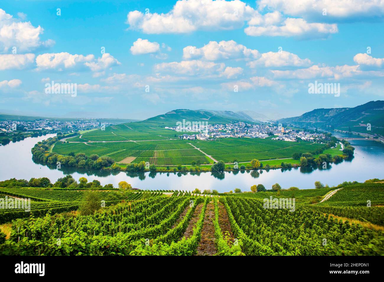 famous Moselle river loop in Trittenheim, Germany Stock Photo - Alamy
