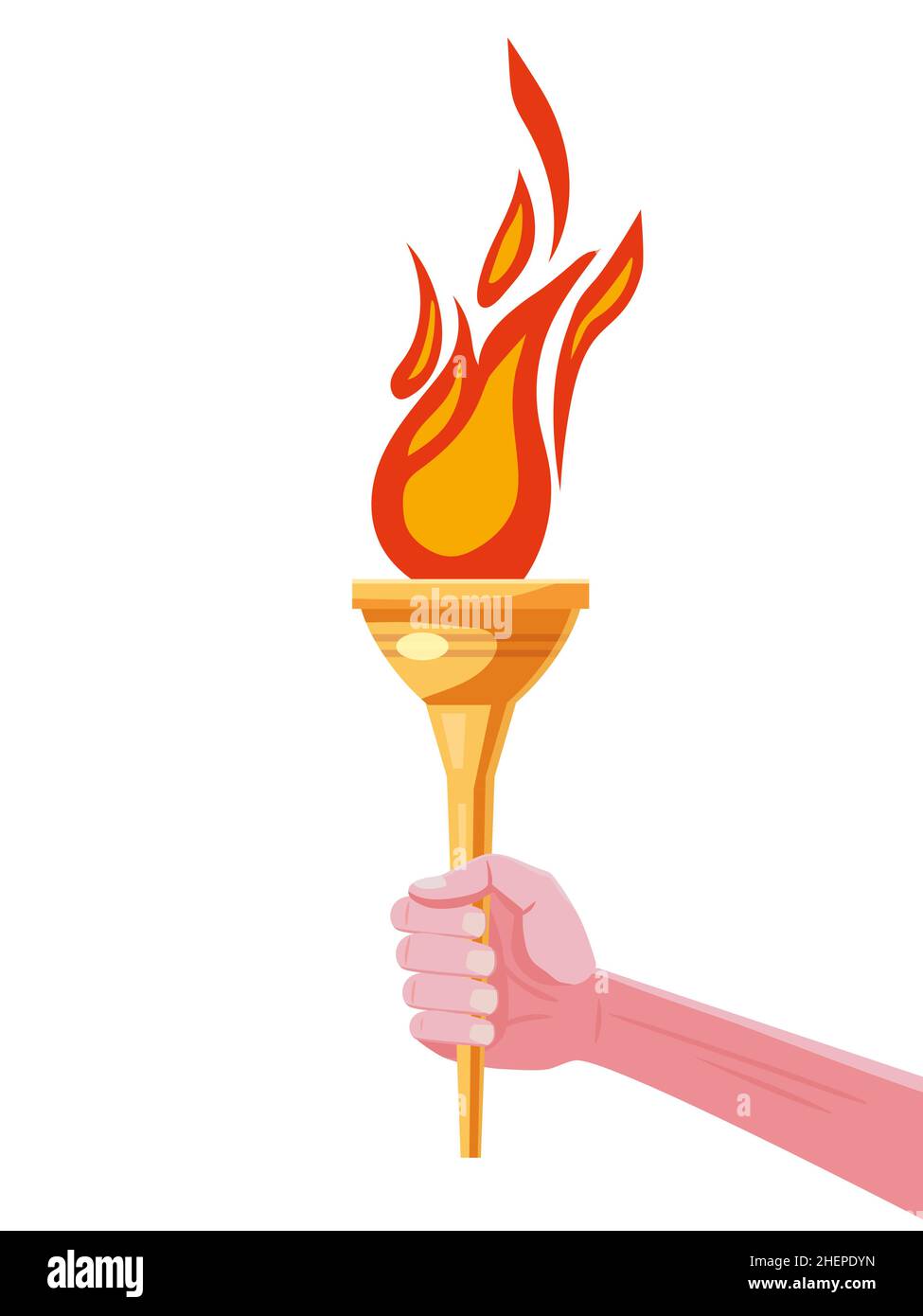 Hand with golden torch Stock Vector Images - Alamy