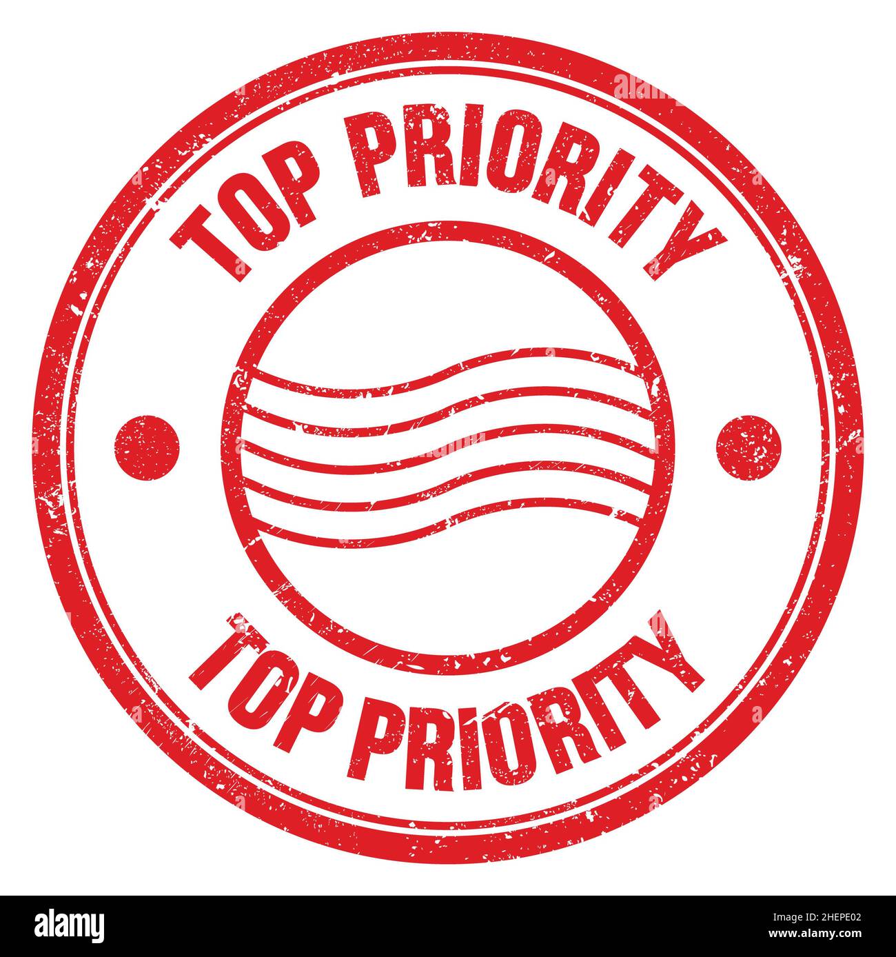 TOP PRIORITY word written on red round postal stamp sign Stock Photo ...