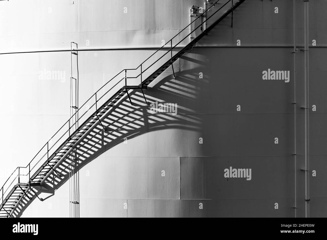 White oil tanks in Black and White Stock Photos & Images - Alamy