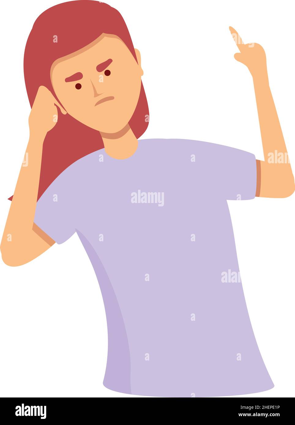 Girl deaf icon cartoon vector. Woman mute. Person disabled Stock Vector ...