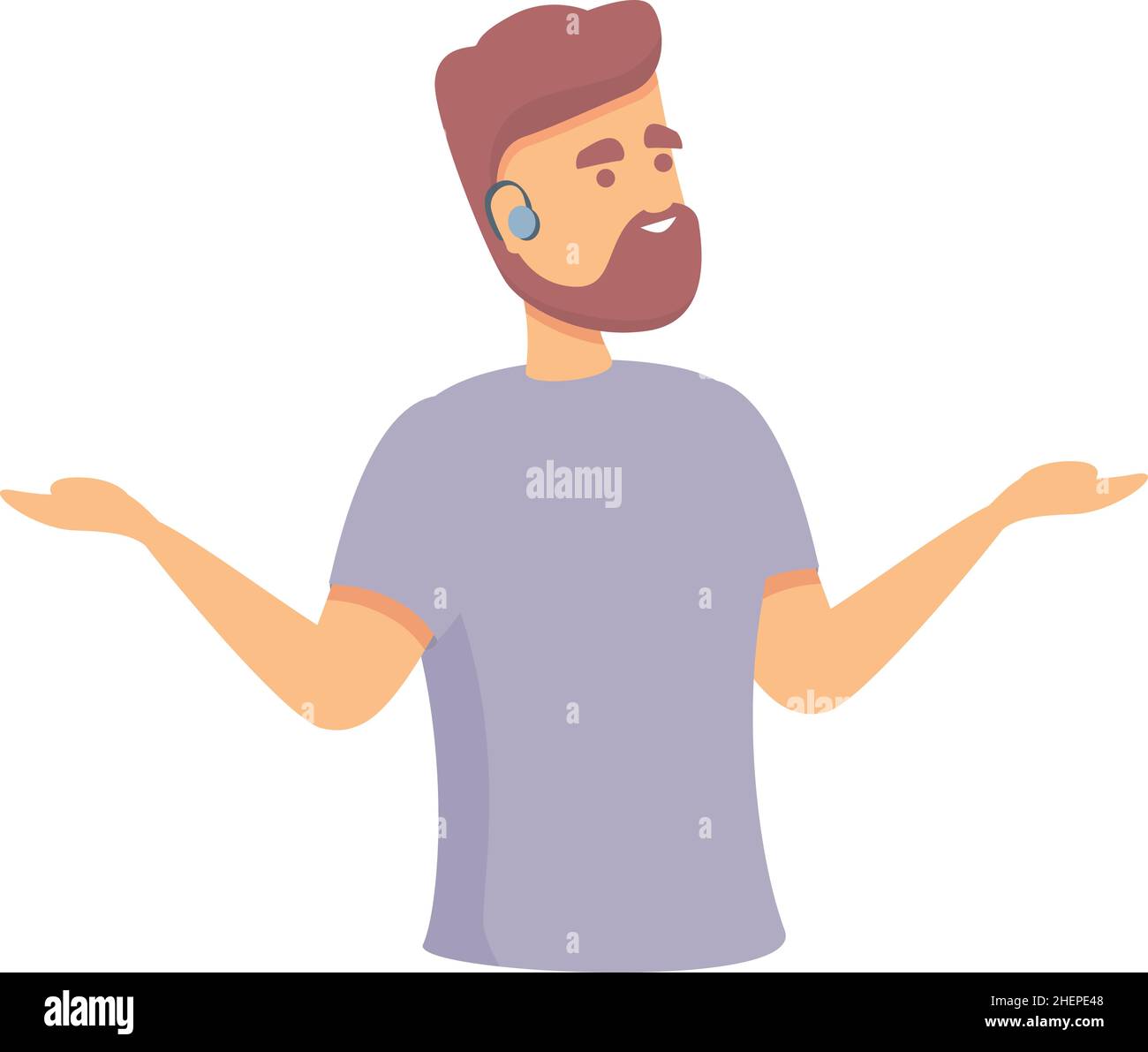 Man deaf icon cartoon vector. Mute people. Ear listen Stock Vector ...