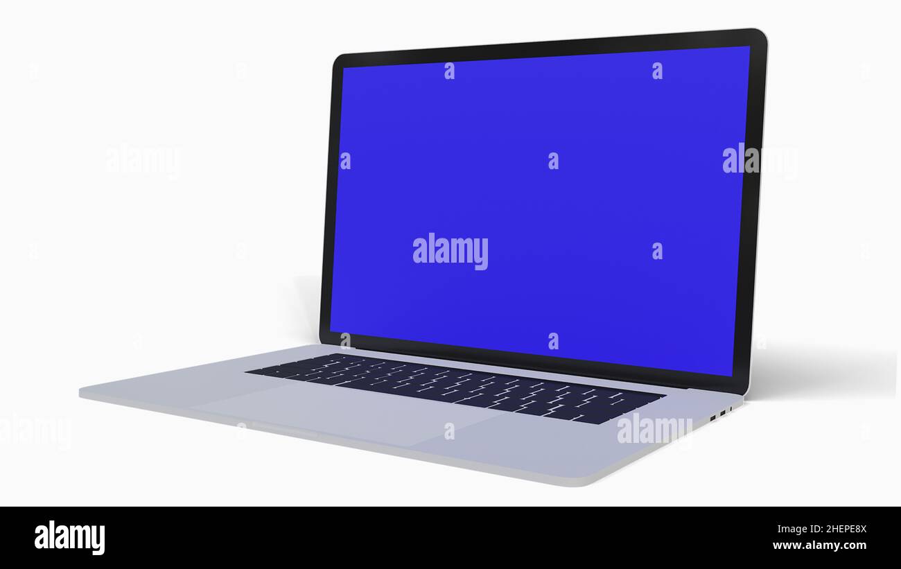 Silver laptop side view black Cut Out Stock Images & Pictures - Alamy