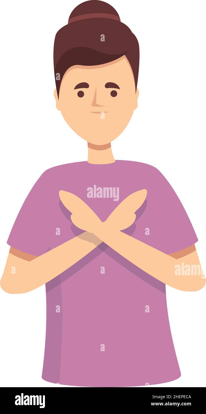 Sign deaf woman icon cartoon vector. Disabled people. Person ear Stock ...