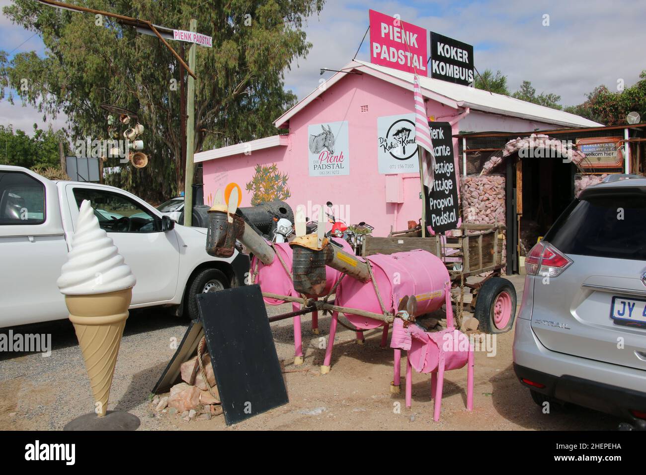 Die Pienk Padstal Stock Photo - Alamy