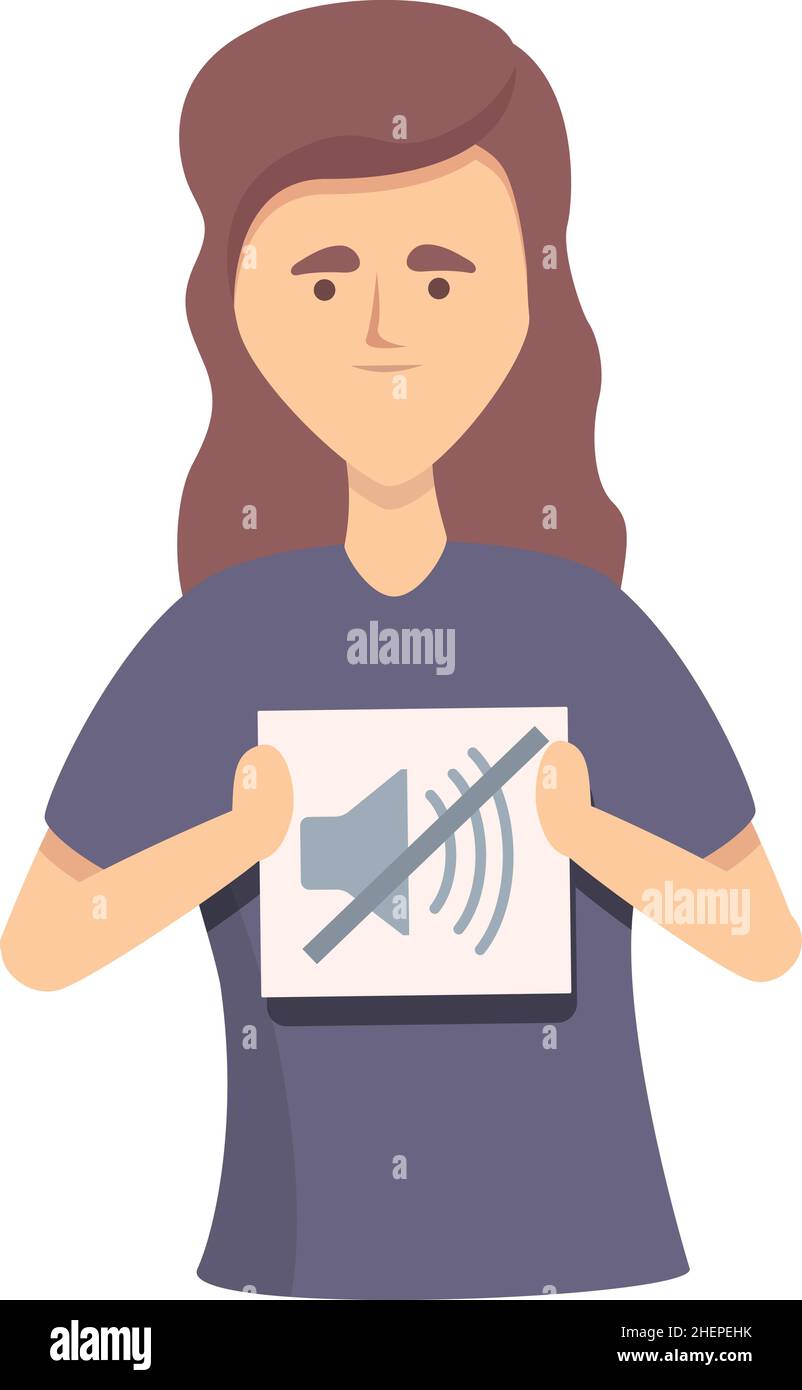 Mute listen deaf icon cartoon vector. Language people. Person ear Stock ...