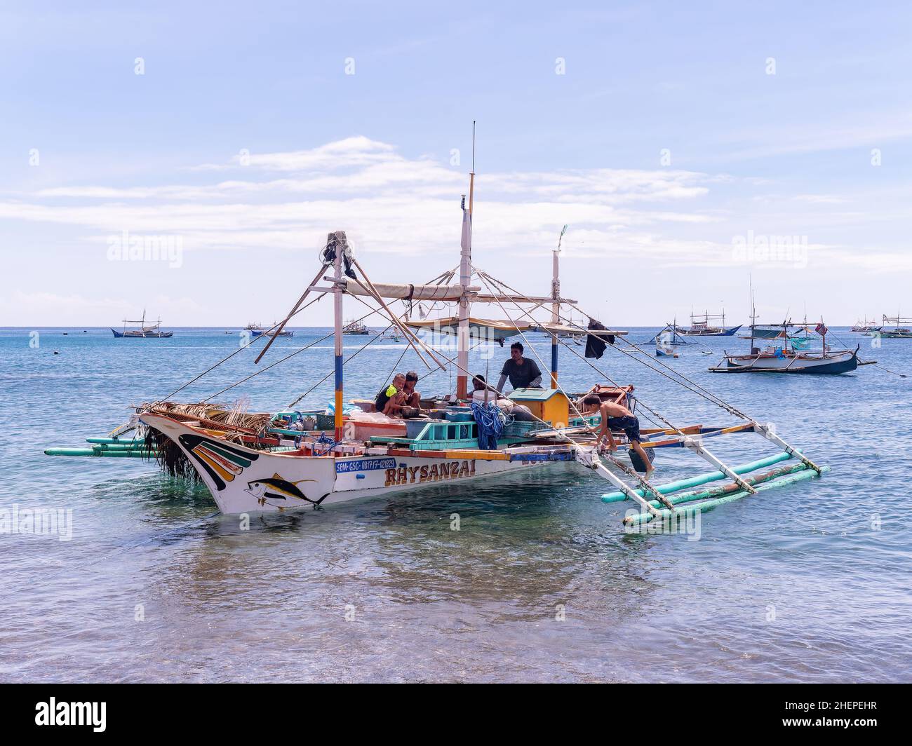 Tuna fishing boat at Maasim, a small town in the Sarangani Province at ...
