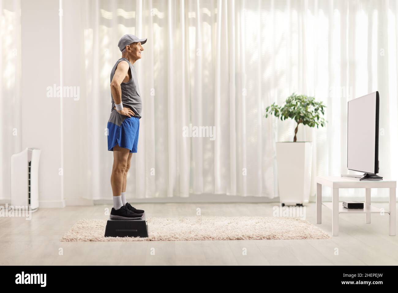 Elderly Man Standing Profile