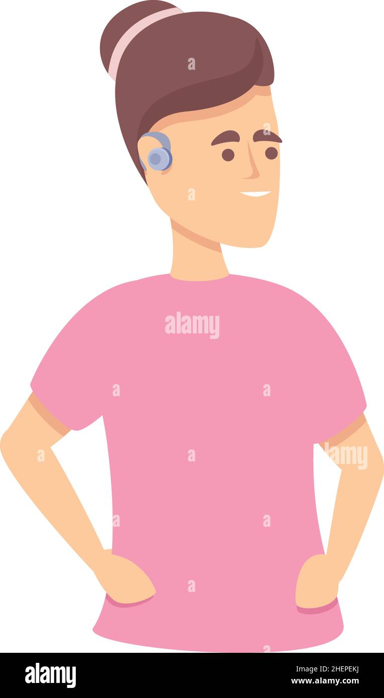 Deaf hearing care icon cartoon vector. Mute language. Diverse person ...