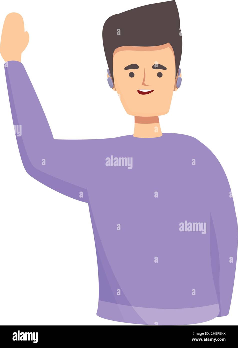 Deaf person icon cartoon vector. Worker listen. Hearing care Stock ...