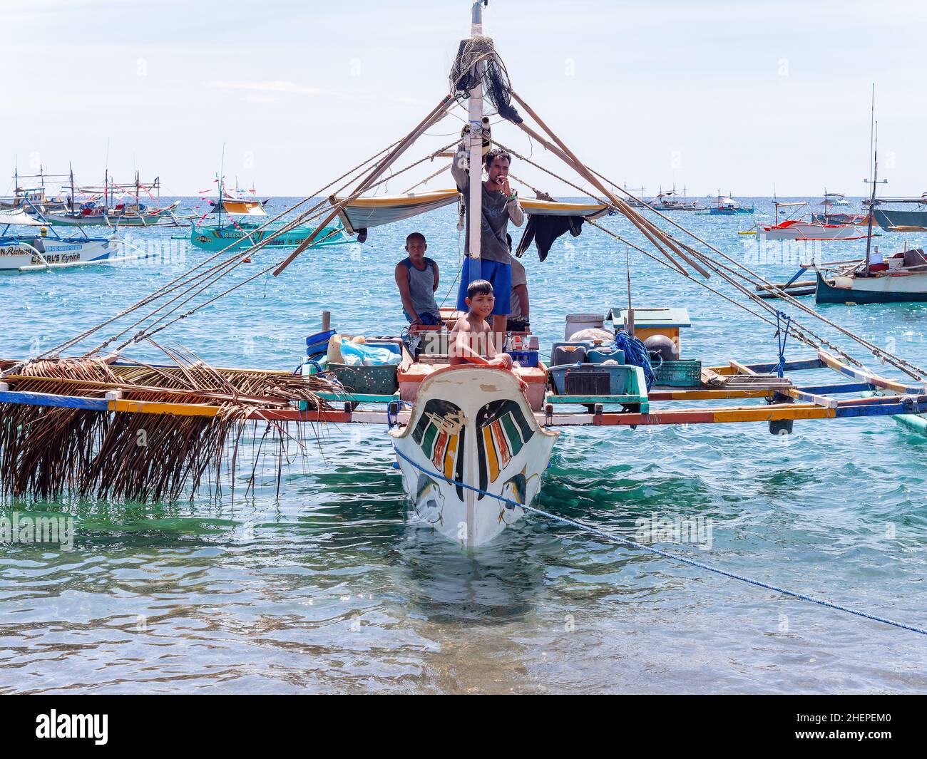 Tuna fishing boats at Maasim, a small town in the Sarangani Province at ...