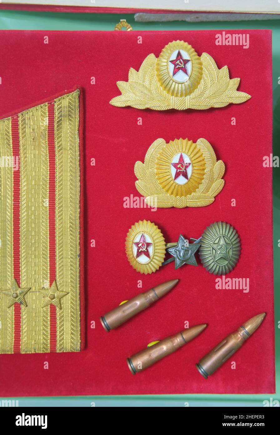 Russian, Soviet officer epaulet, medals and bullets. At The State ...