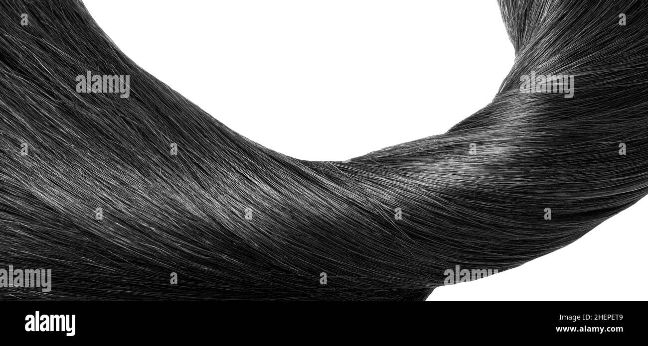 Black hair natural , isolated on white background , beauty Stock Photo ...
