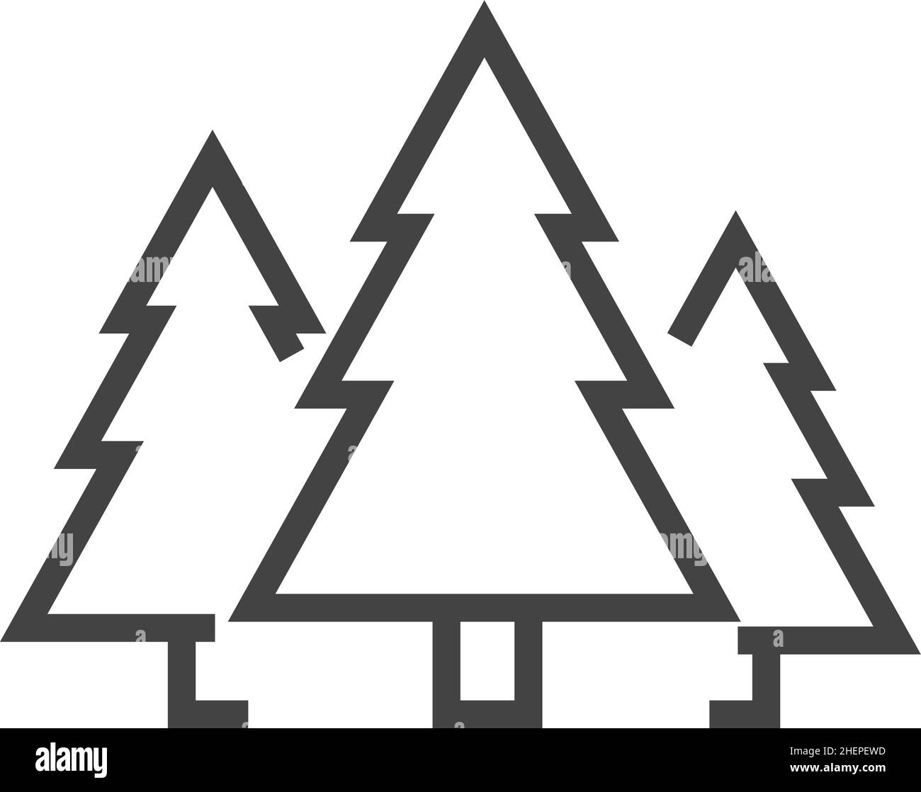 Three fir trees icon. Forest symbol. Conifer park sign Stock Vector ...