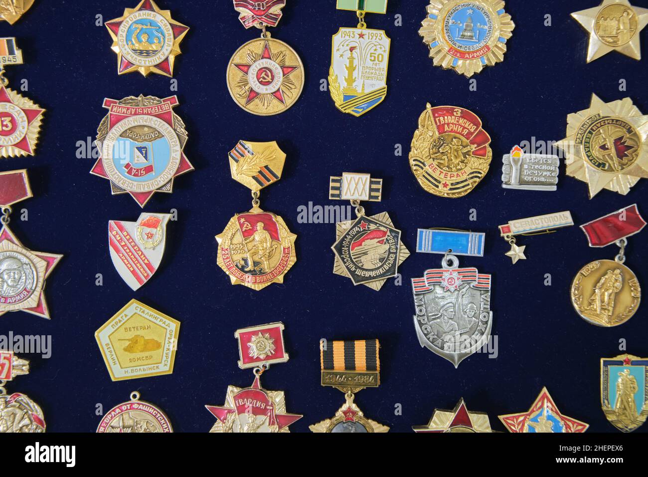 A variety of Russian, Soviet military collector pins. At The State ...