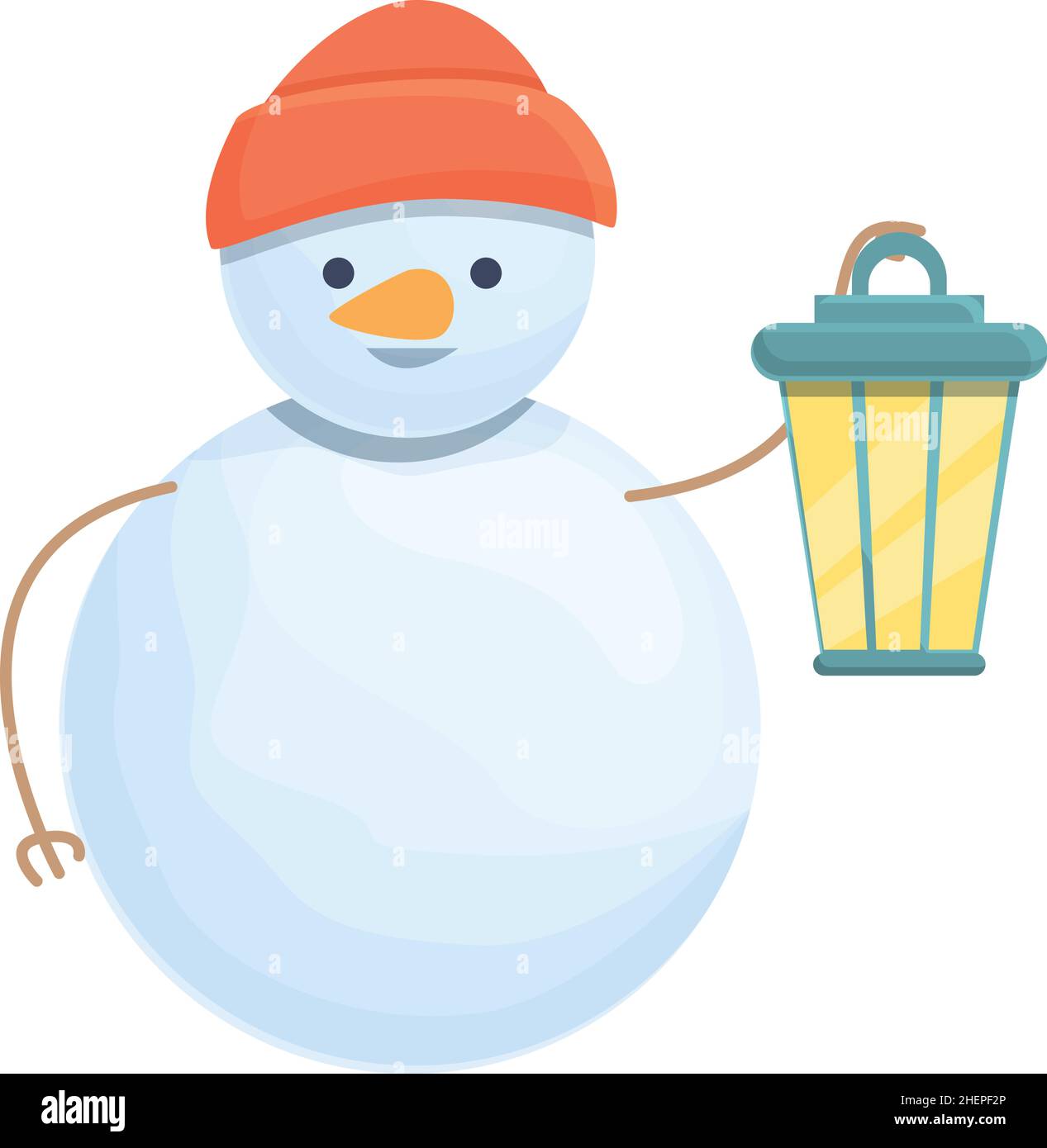Snowman hand light icon cartoon vector. Xmas fun. Cute happy Stock ...