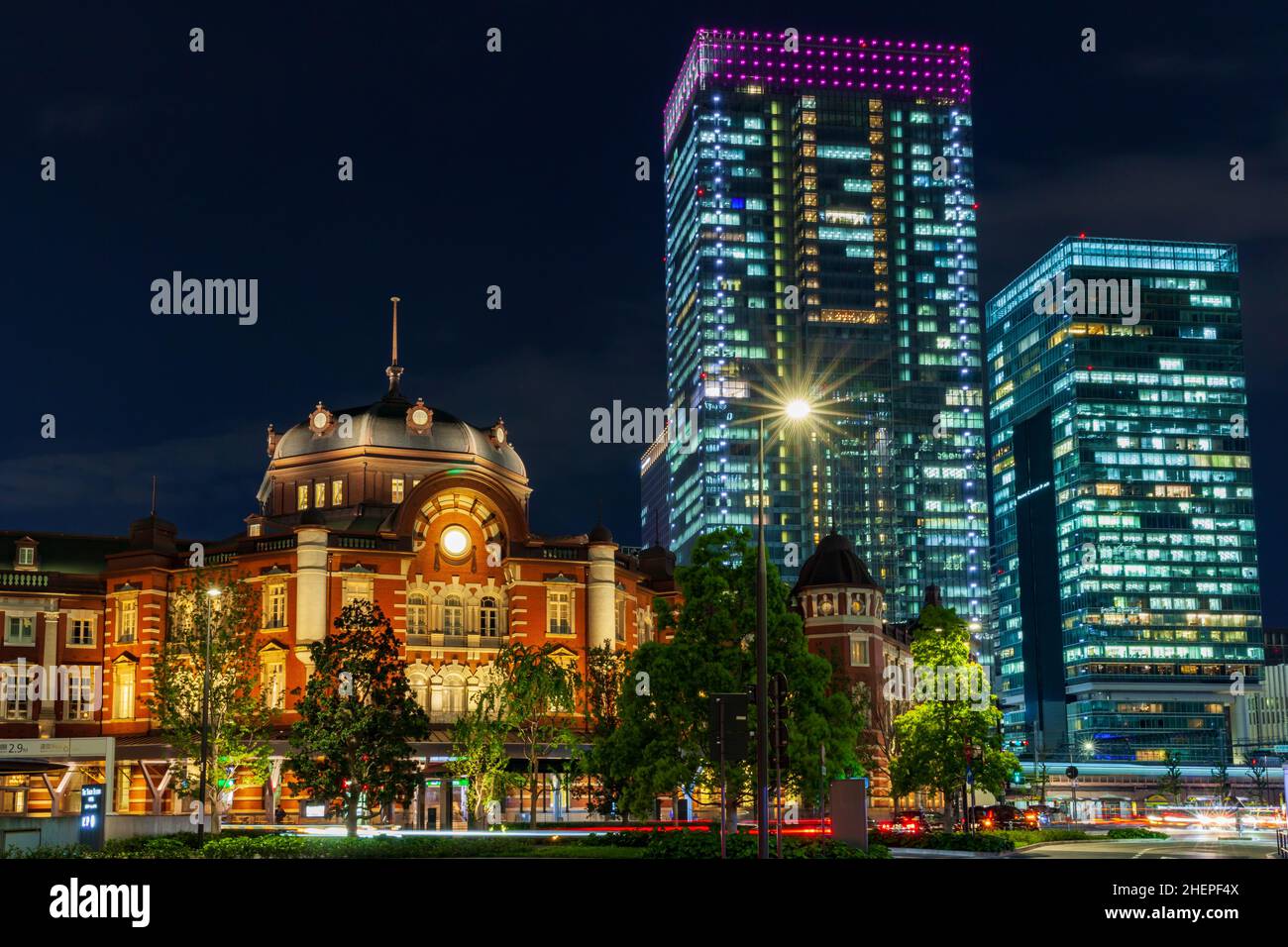 Night View Of Tokyo Station Stock Photo - Alamy