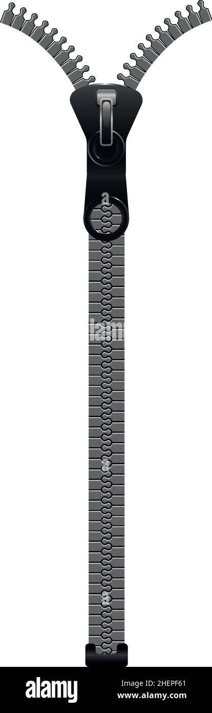 Realistic zipper. Plastic fastener. Slider clasp lock Stock Vector ...