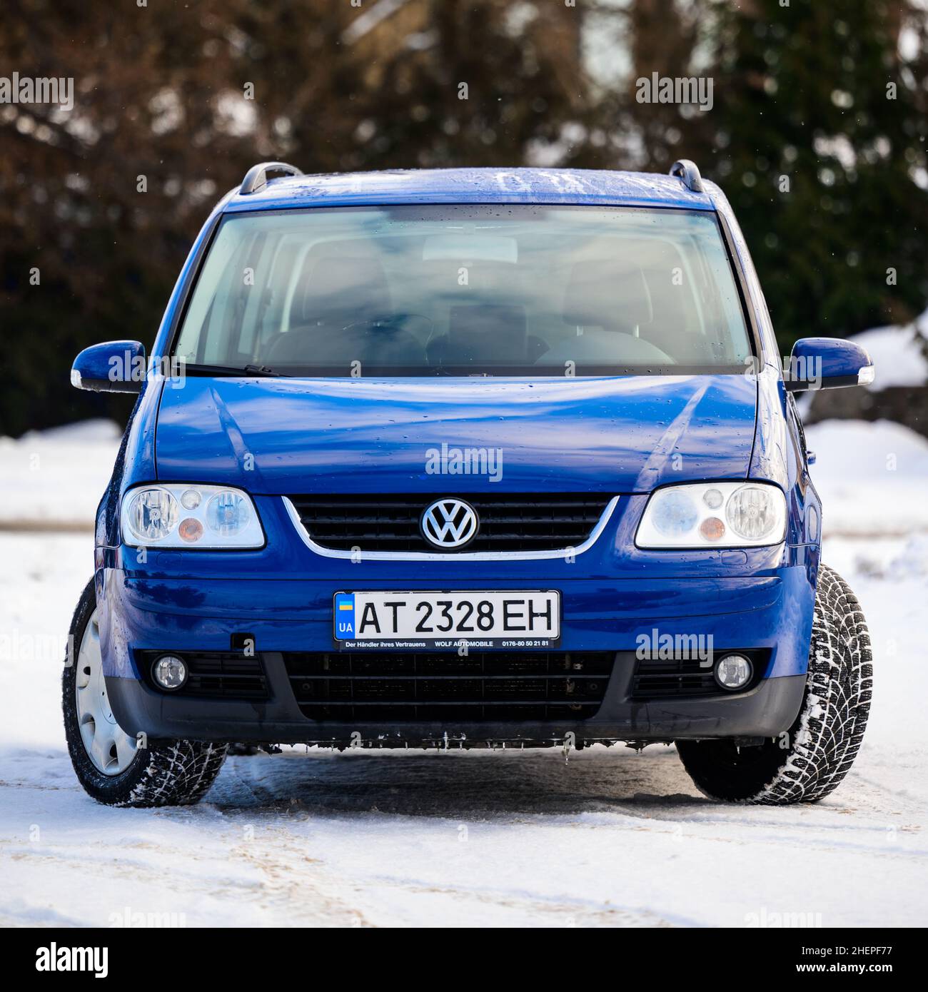 dolyna, Ukraine December 22, 2021: 2006 Volkswagen, Touran model, the ...