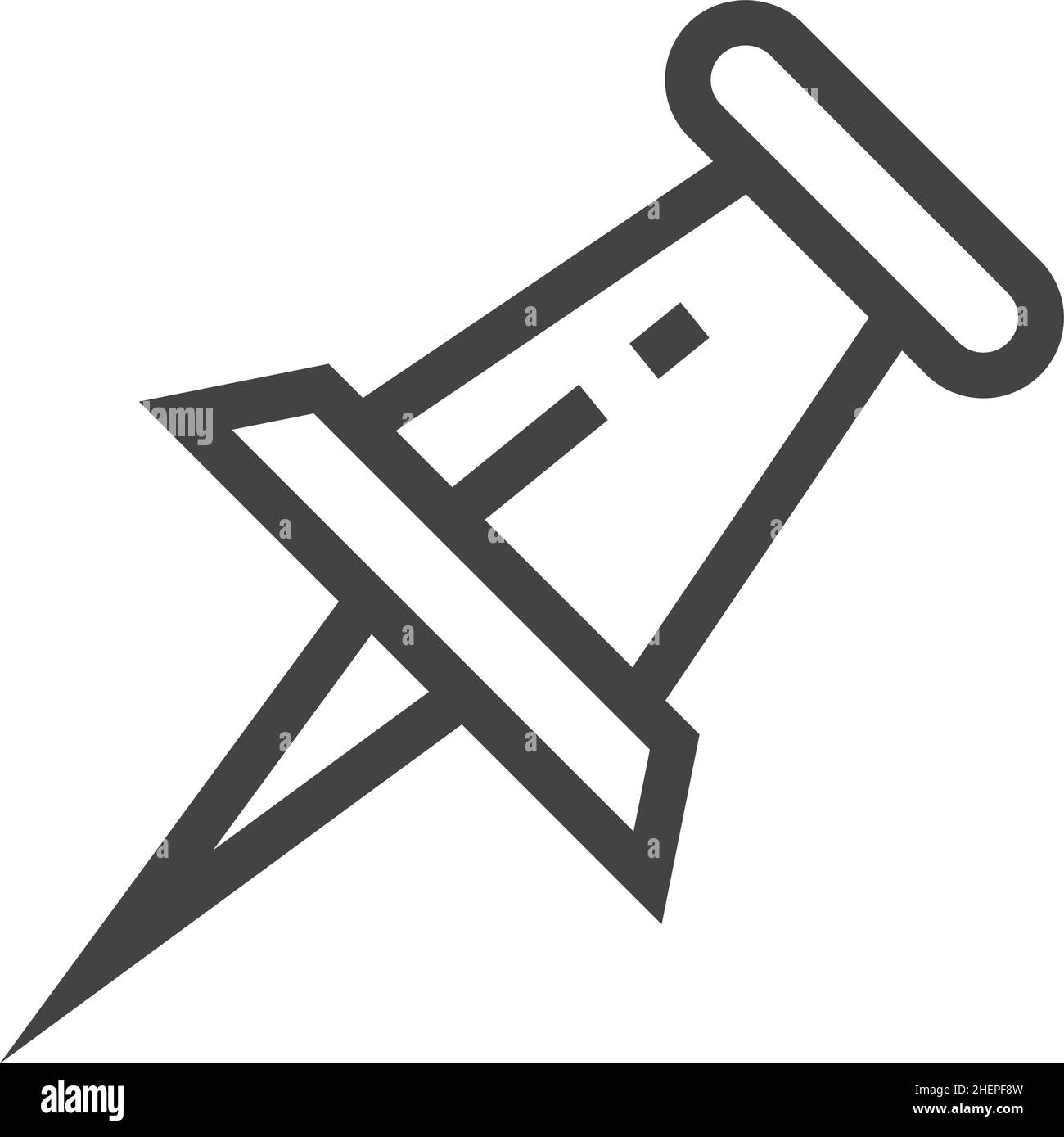 Push pin icon. Thumb tack in linear style Stock Vector Image & Art - Alamy