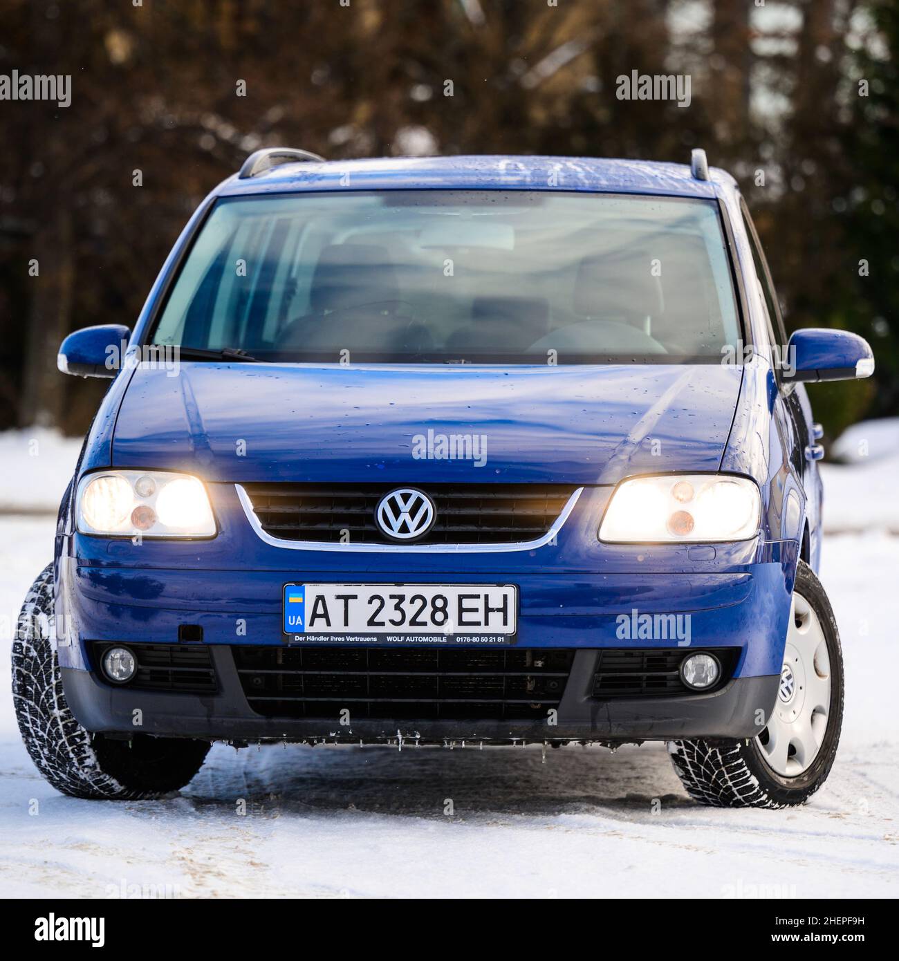 dolyna, Ukraine December 22, 2021: 2006 Volkswagen, Touran model, the ...