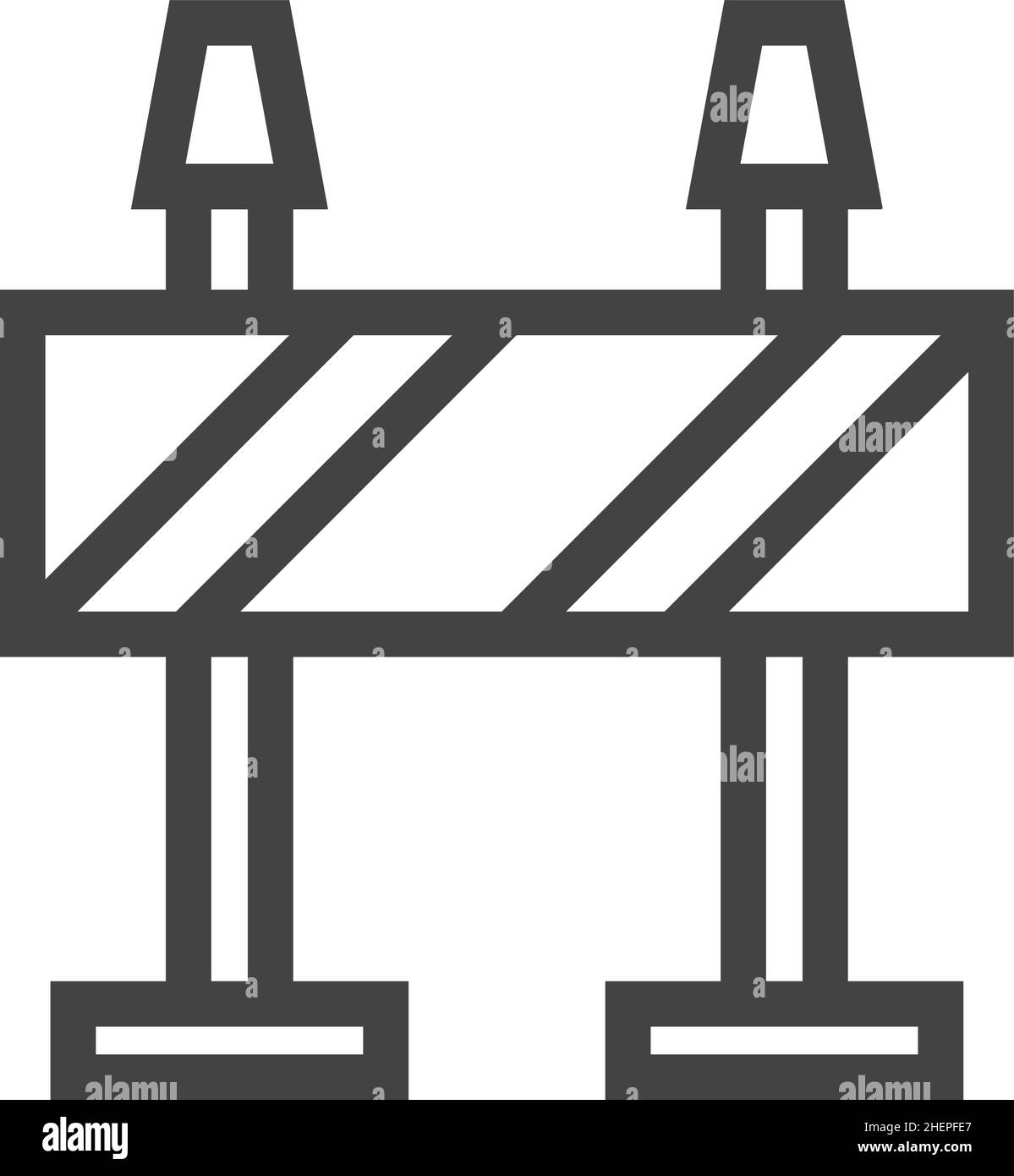 Road barrier icon. Construction symbol in linear style Stock Vector ...