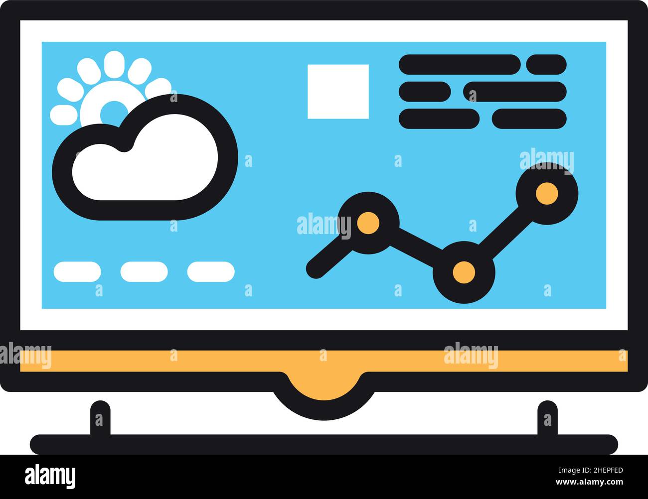 Weather symbol on computer screen. Forecast app or website icon Stock ...