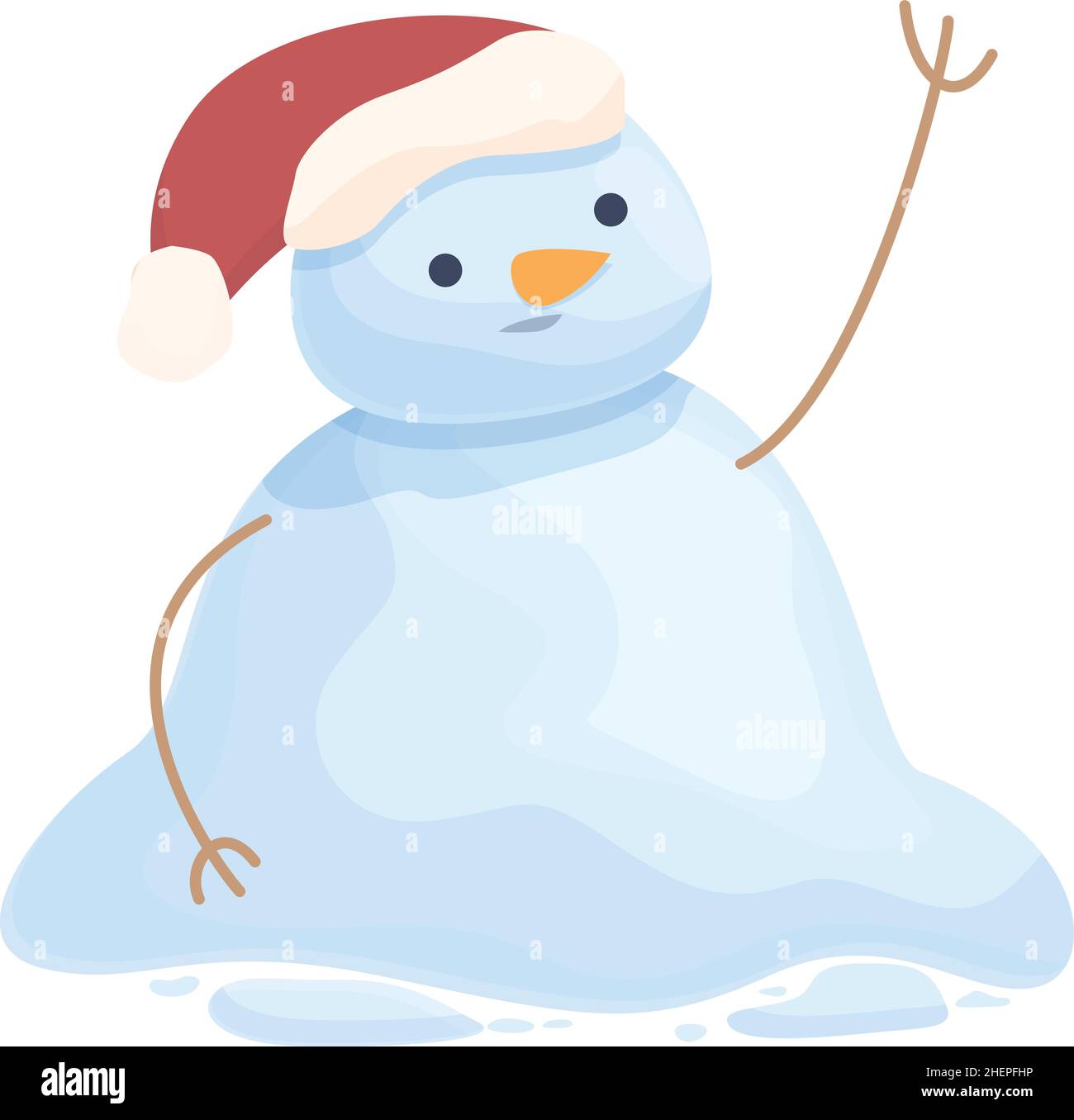 Snowman thawing icon cartoon vector. Snow man. White ice Stock Vector ...