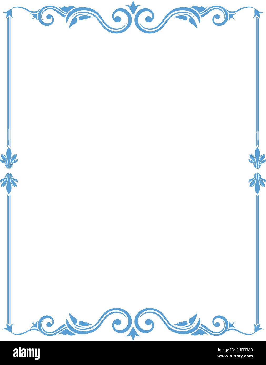 Blue Filigree Corner Border