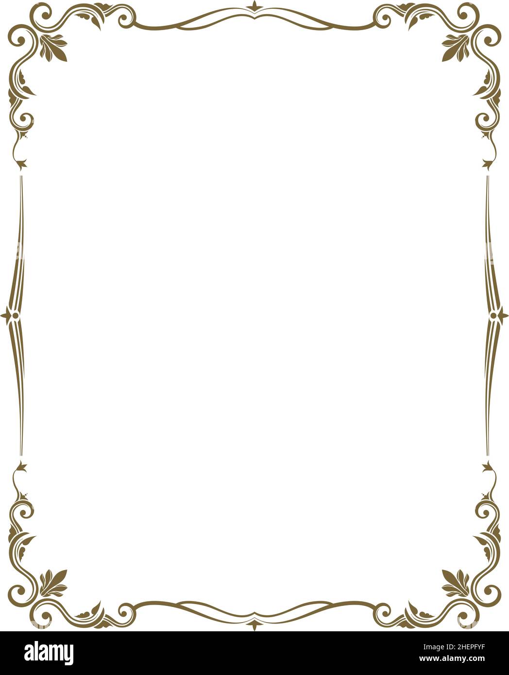 Golden filigree frame. Vintage blank card template Stock Vector Image ...
