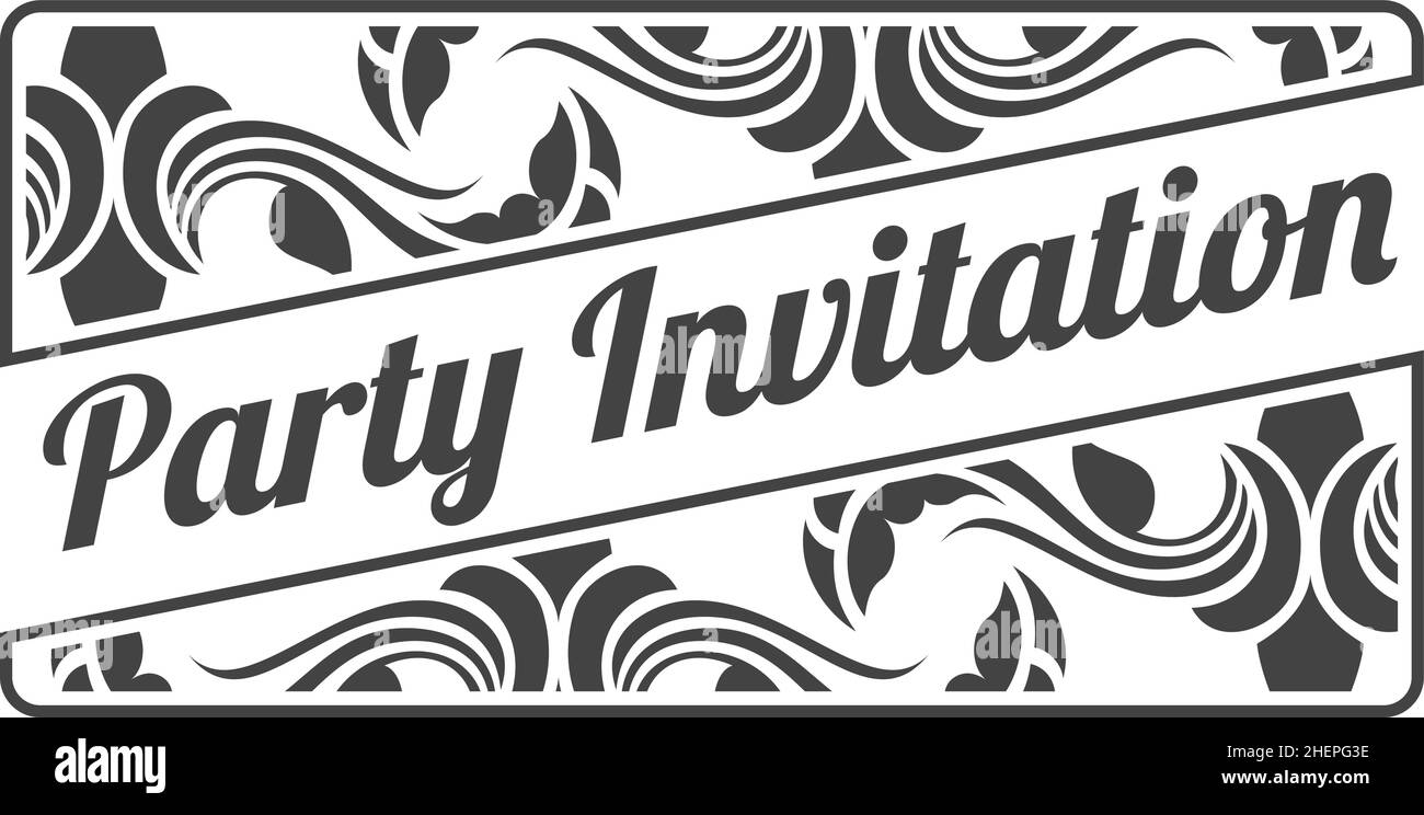 Design invitation ticket banner Black and White Stock Photos & Images ...