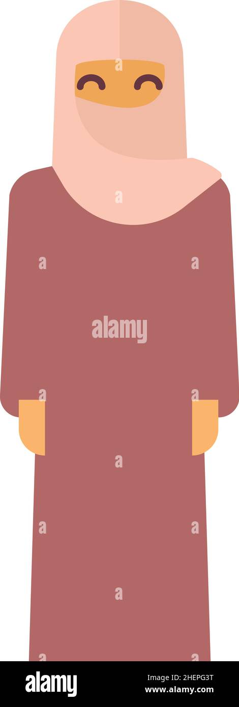 Saudi girl in hijab and long dress. Islamic young woman Stock Vector ...