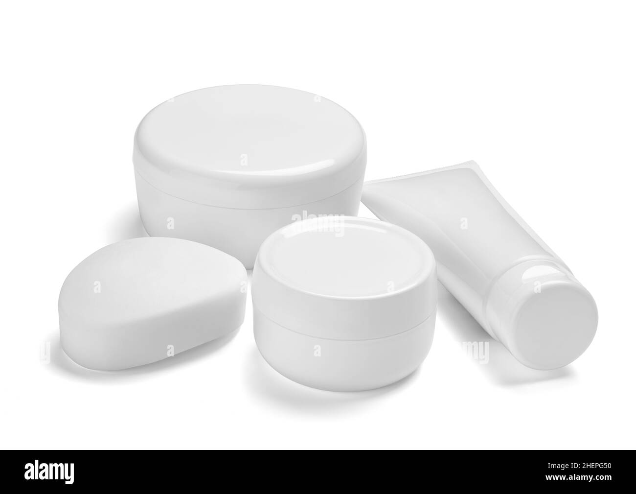 white cream container jar beauty moisturizer tube soap Stock Photo - Alamy