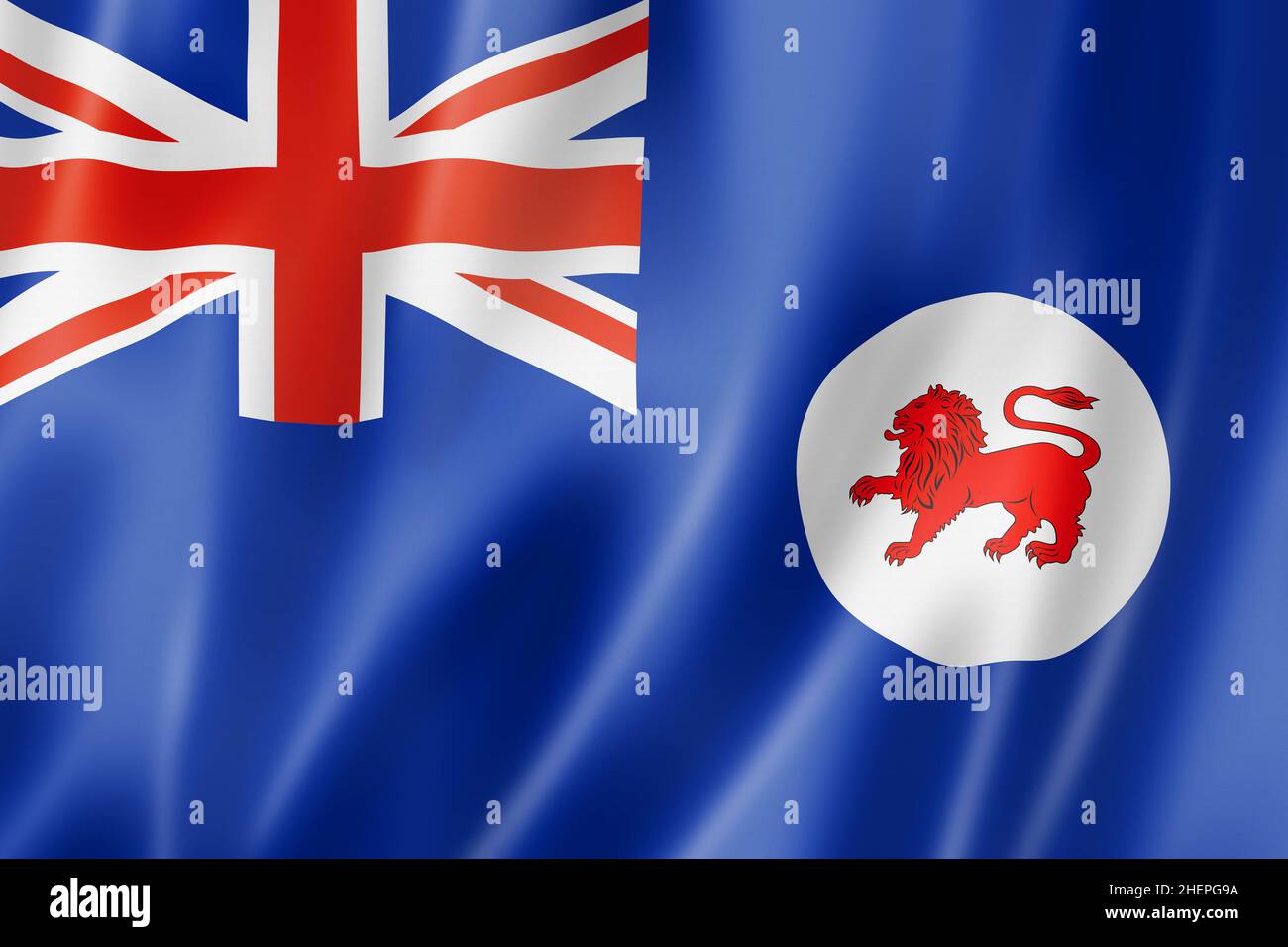 Tasmania state flag, Australia waving banner collection. 3D ...
