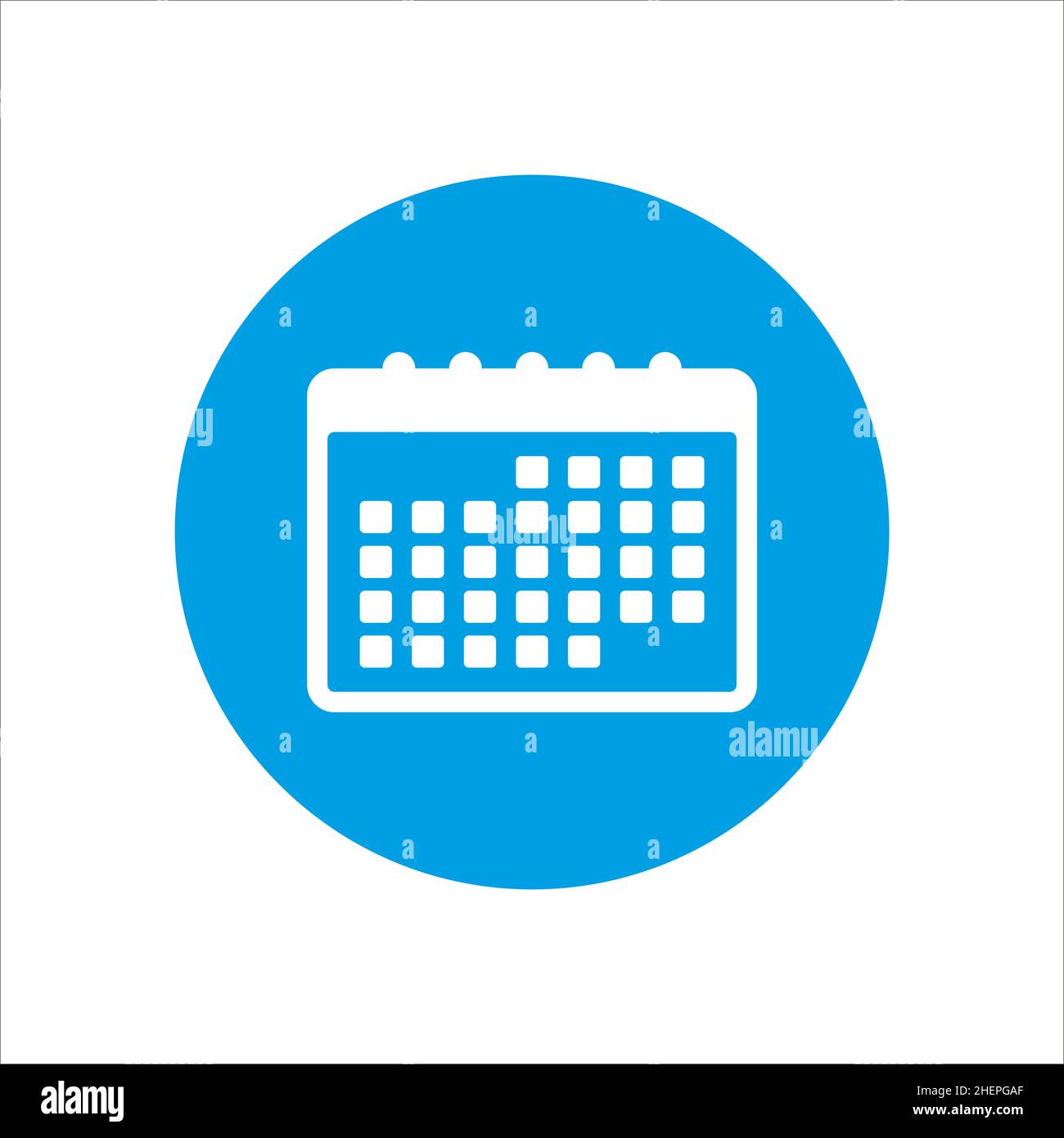 Calendar vector icon in circle on white background Stock Vector Image ...