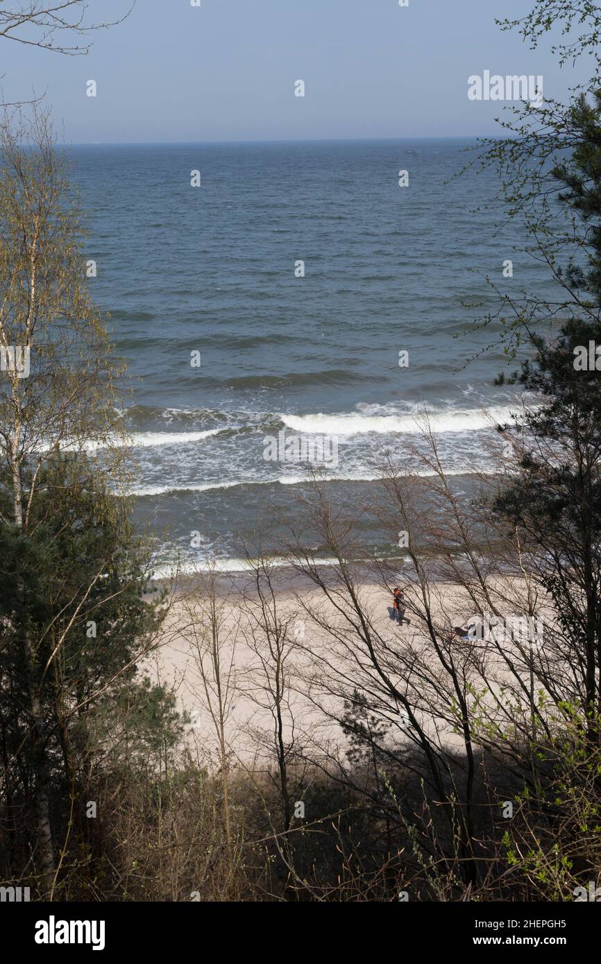 beach with cliff landscape at the small village Koserow at the island ...