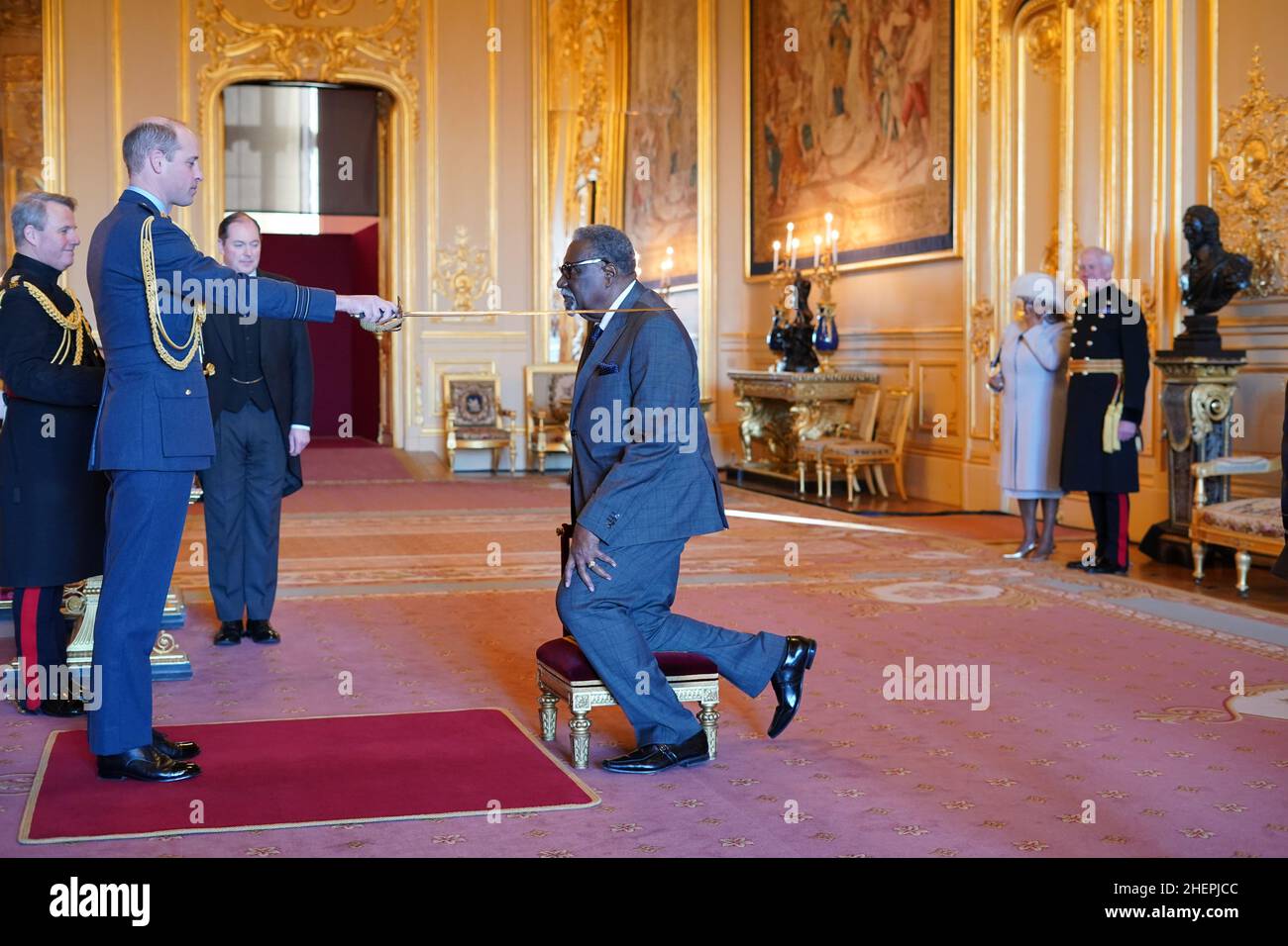 Sir Clive Lloyd is made a Knight Bachelor by the Duke of Cambridge ...
