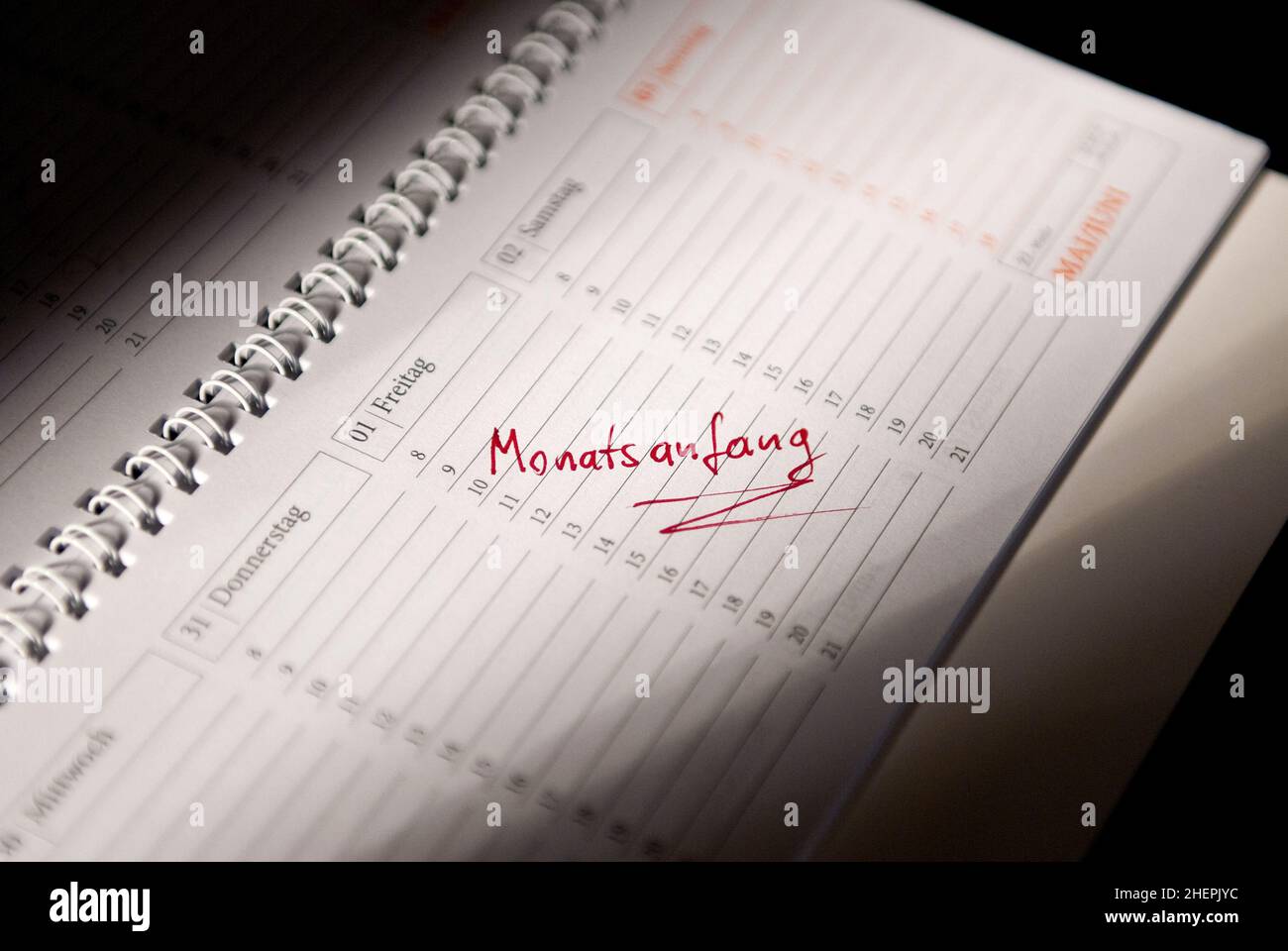 calendar entry beginning of the month Stock Photo - Alamy