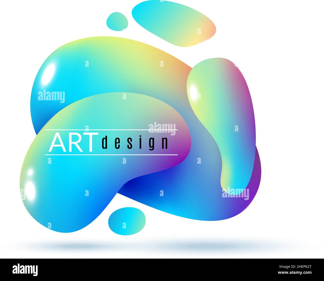 Paint fluid banner with title template. Blue gradient shapes Stock ...