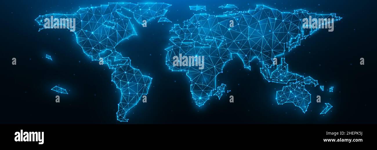 Polygonal vector map of the world. Globalization concept design. World ...