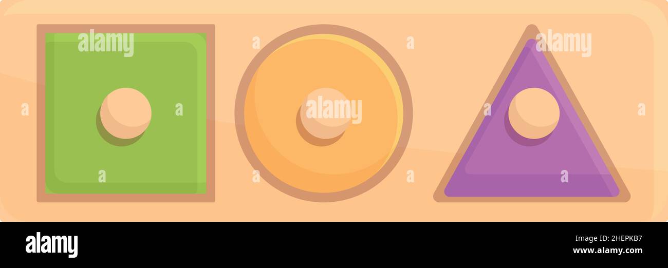 Montessori math game icon cartoon vector. Wood toy. Kid education Stock ...