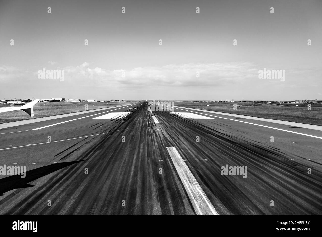 rubber parts at the runway at Charles de Gaulle Stock Photo - Alamy