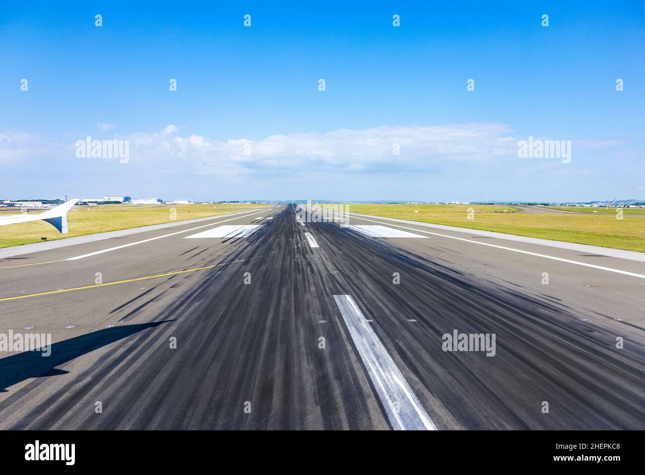 rubber parts at the runway at Charles de Gaulle Stock Photo - Alamy
