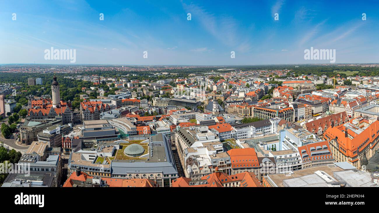 Panoramic view of Leipzig under blue cloudy sky Stock Photo - Alamy