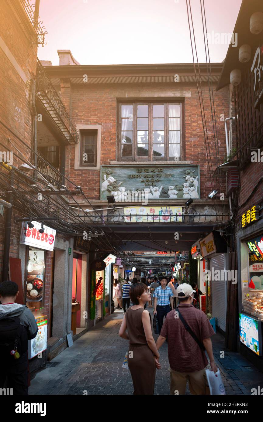 Tianzifang, a popular tourist destination home to boutique shops, craft ...