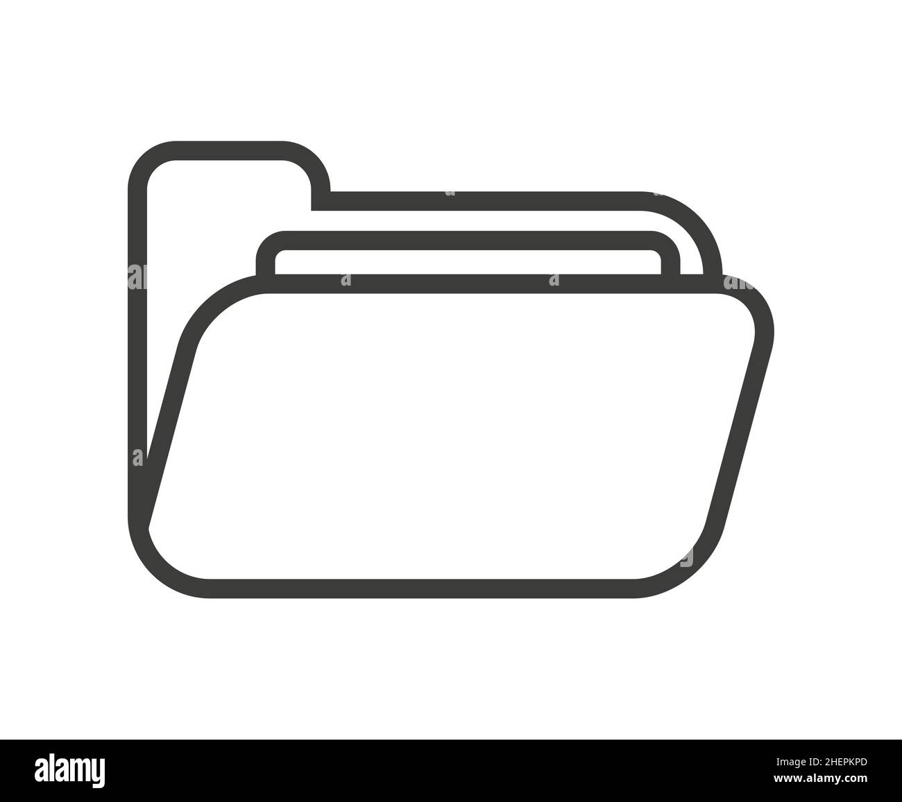 Open folder with document outline vector icon Stock Vector Image & Art ...