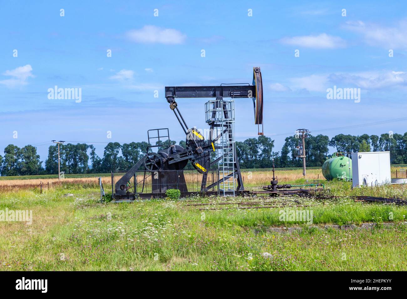 oil rig in Usedom in rural oilfield landscape, Germany Stock Photo - Alamy