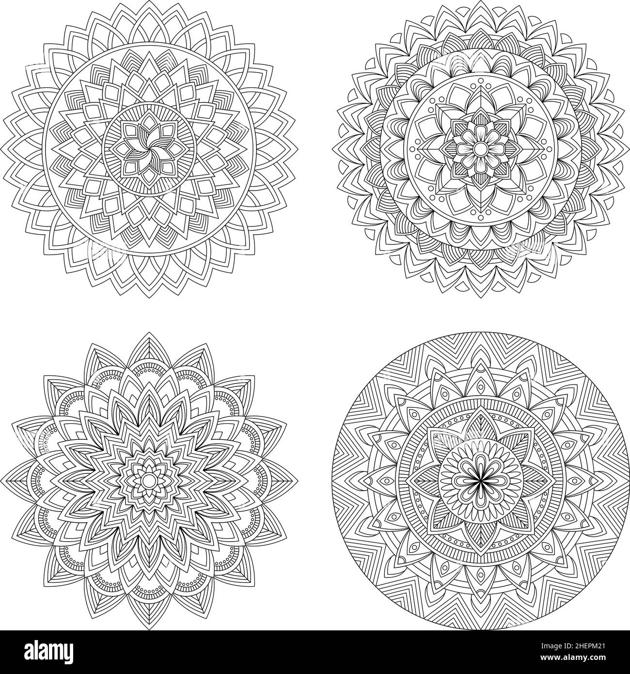 Set of floral mandalas, vector illustration Stock Vector Image & Art ...