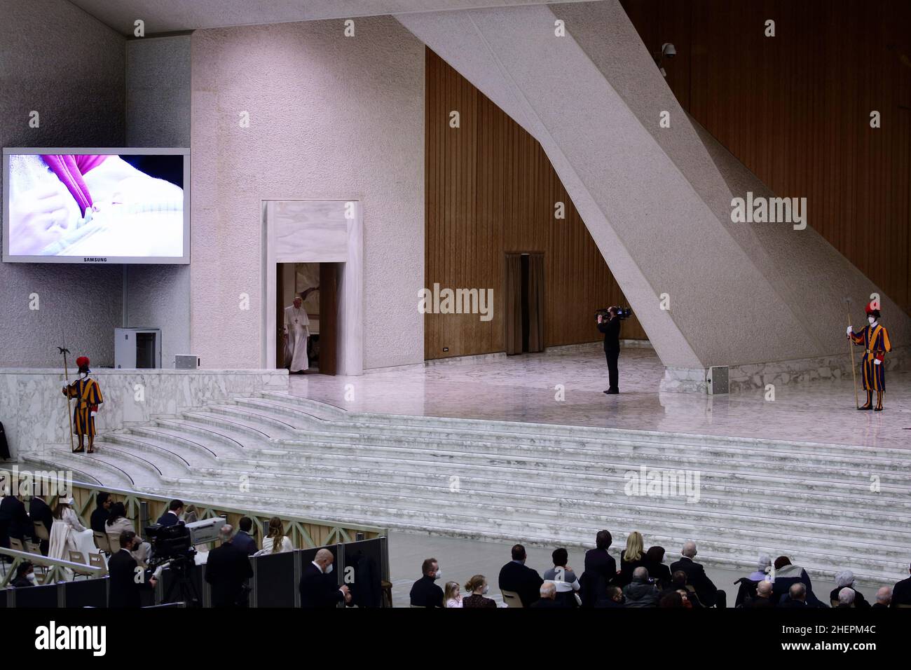 January 12, 2022 - POPE FRANCIS during his wednesday general audience ...