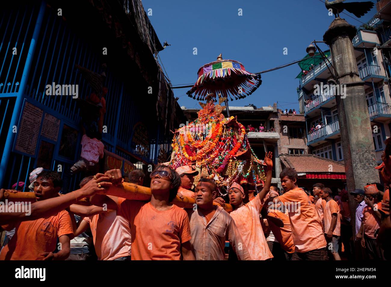 Nepalese celebrating biska jatra festival kathmandu hi-res stock ...